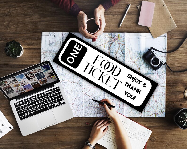 Editable Food Event Ticket: Printable Meal Voucher, Canva Template (PDF ...