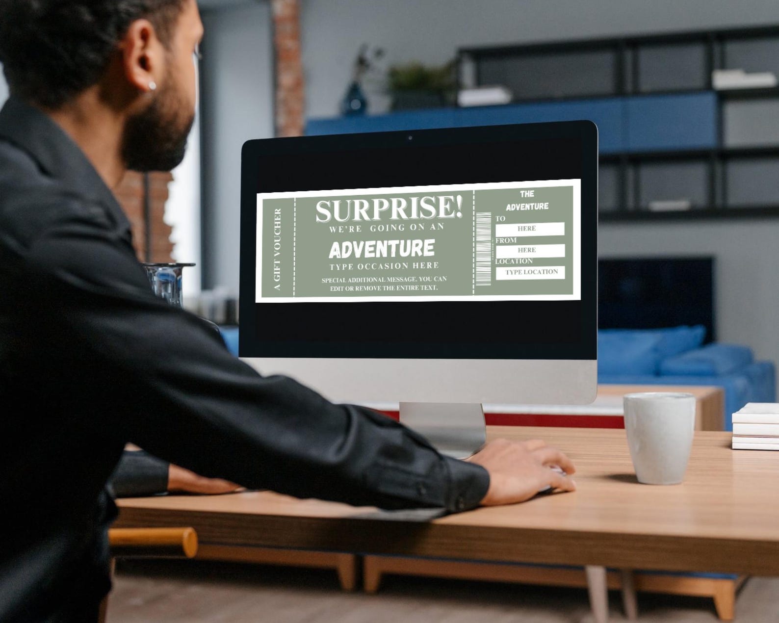 Surprise Adventure Trip Ticket: Editable Travel Voucher (digital ...