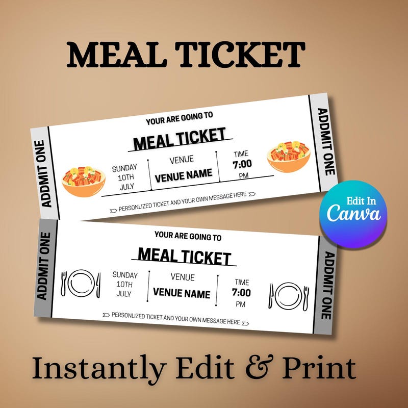 Printable Meal Cards - Etsy