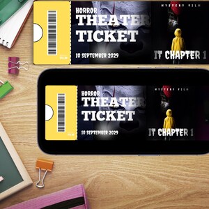 Editable Surprise Theater Ticket Template: Movie Lover Gift (digital ...