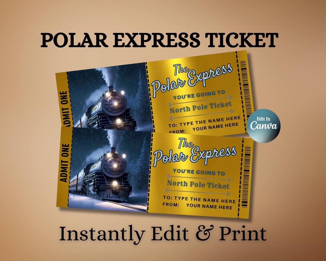 Editable Polar Express Ticket, Surprise Ticket Reveal, North Pole ...