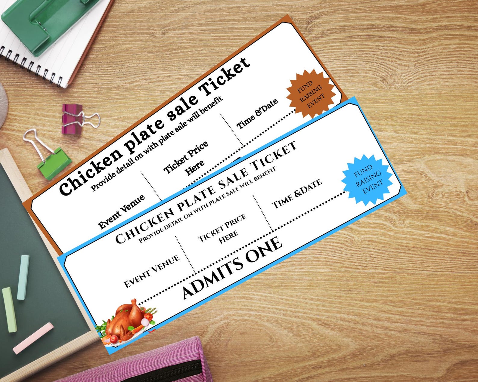 Editable Chicken Plate Sale Ticket, Fundraiser Event (printable PDF) - Etsy