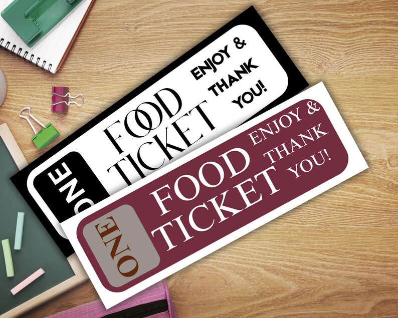 Editable Food Event Ticket: Printable Meal Voucher, Editable Canva ...