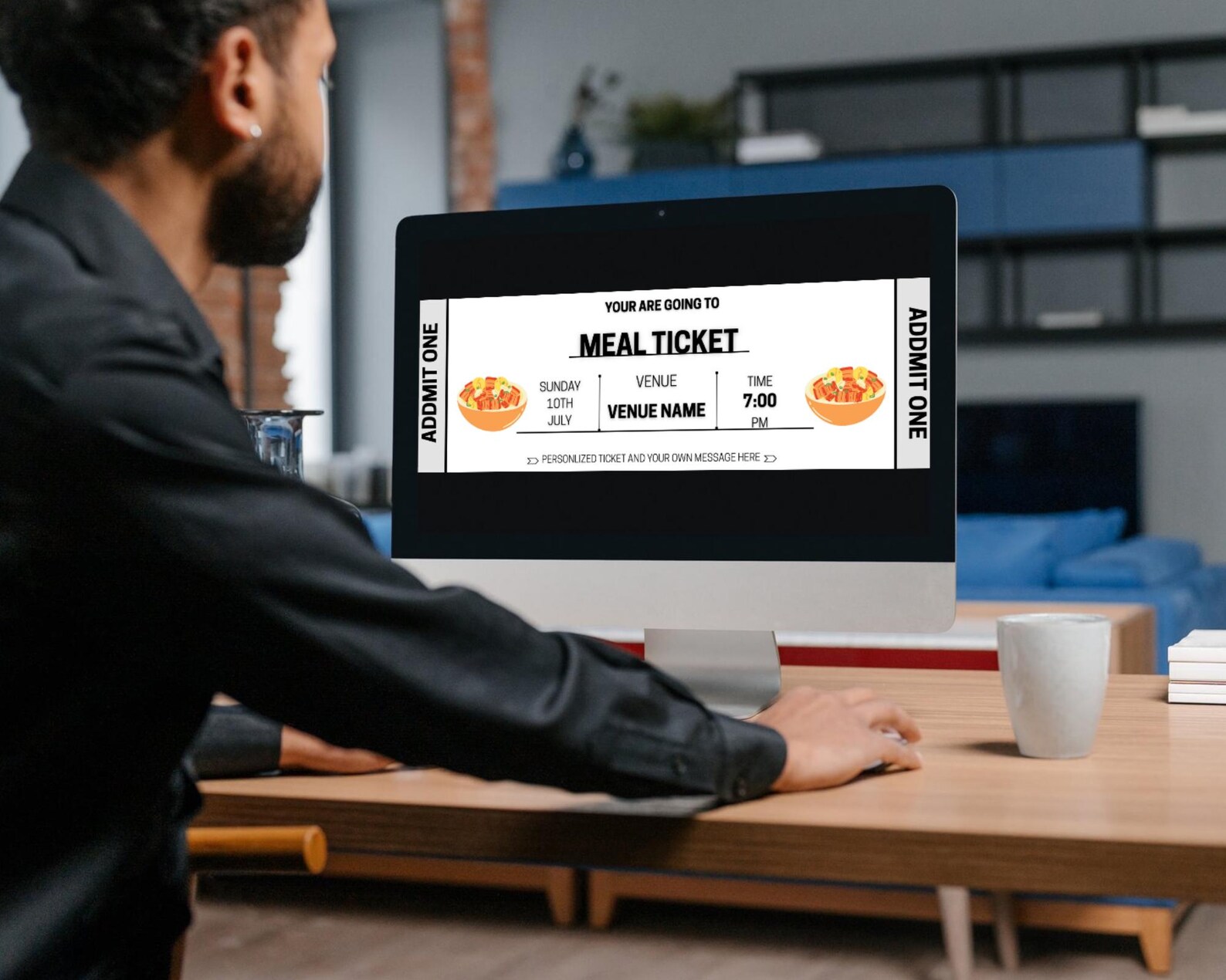 Editable Meal Ticket Template: Printable Food Voucher, Party Favor ...
