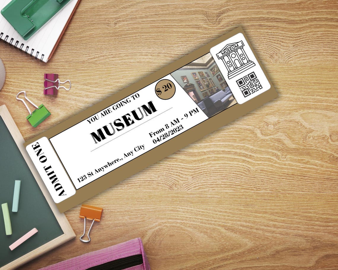 Editable Museum Trip Ticket Template | Surprise Gift Voucher, Holiday ...