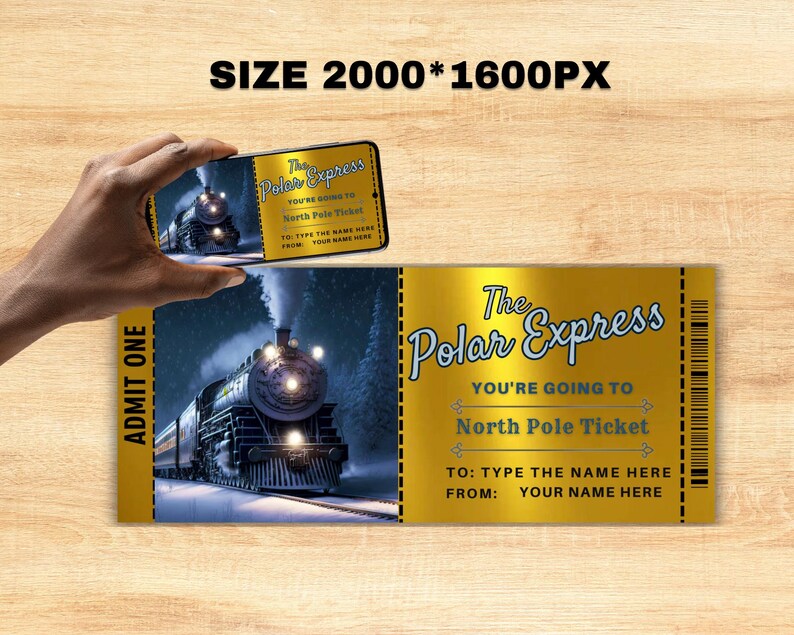 Polar Express Ticket Template, Surprise Ticket Reveal, North Pole ...