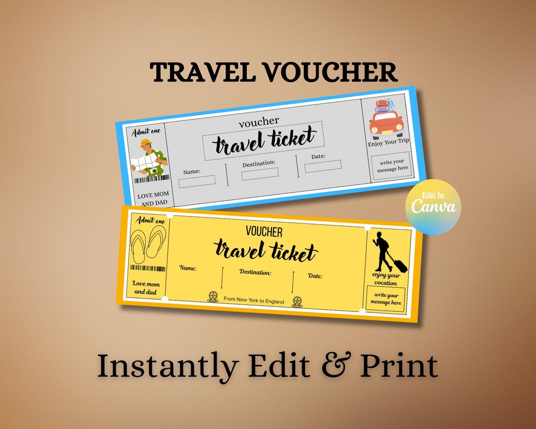 Surprise Travel Voucher Template – Romantic Getaway Printable Gift ...