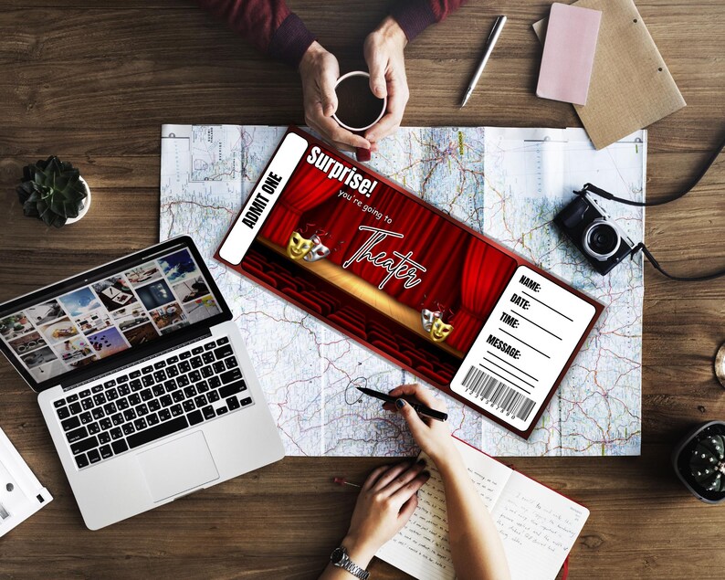 Editable Theatre Ticket Template, Surprise Theatre Christmas Gift ...