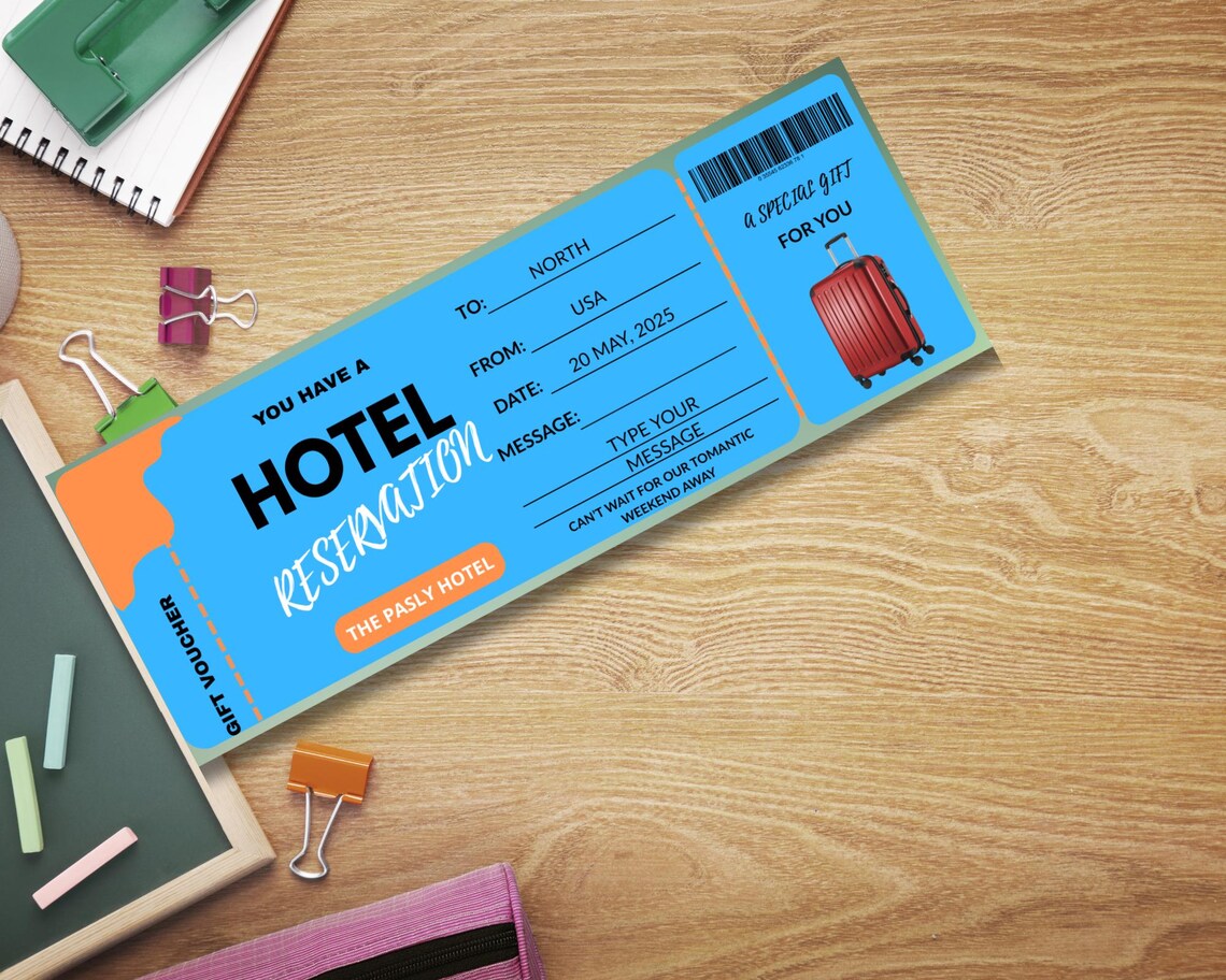 Hotel Reservation Ticket, Hotel Stay Pass, Gift Voucher Experience ...