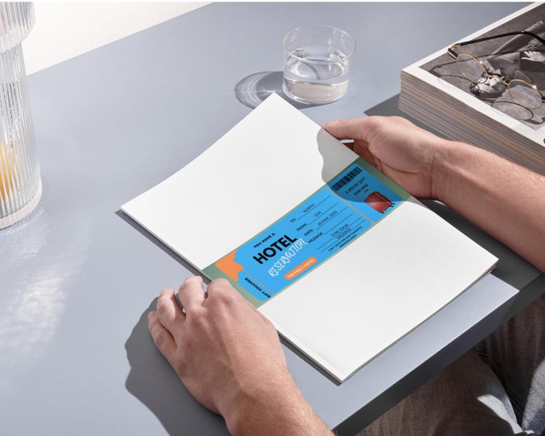 Custom Hotel Reservation Ticket, Surprise Trip Gift (printable) - Etsy