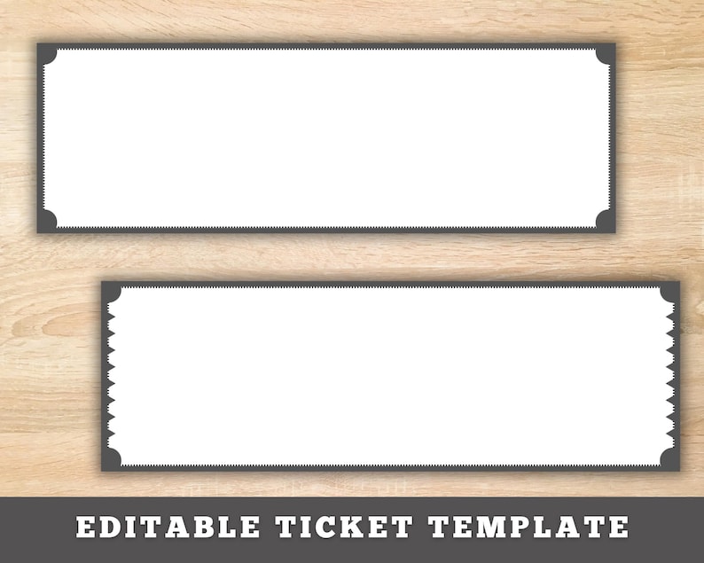 Editable Event Ticket Template: Blank Ticket Template, Printable ...
