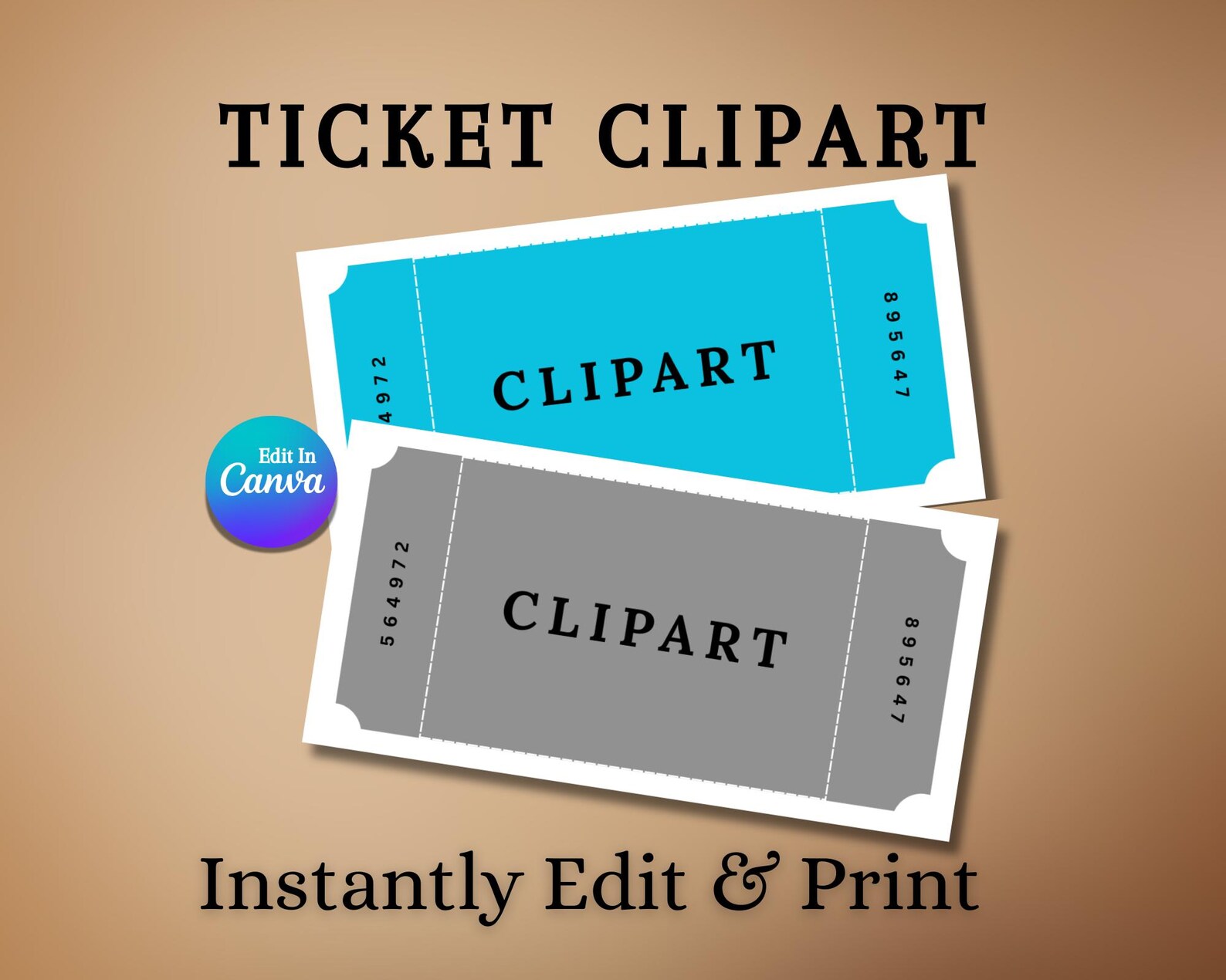 Ticket Clipart Bundle, Printable Ticket , Digital Ticket Png, Event ...