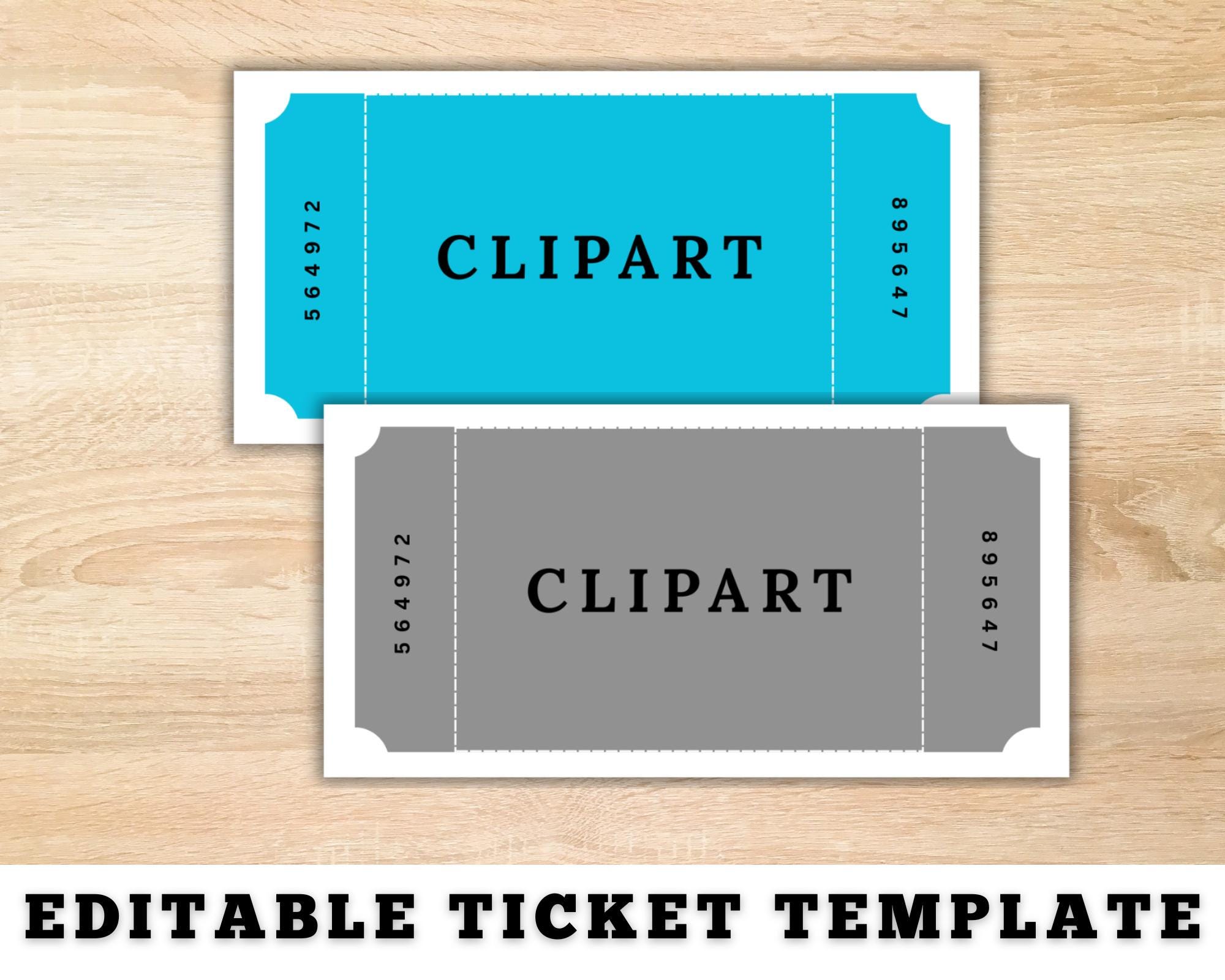 Ticket Clipart Bundle, Printable Ticket , Digital Ticket Png, Event ...