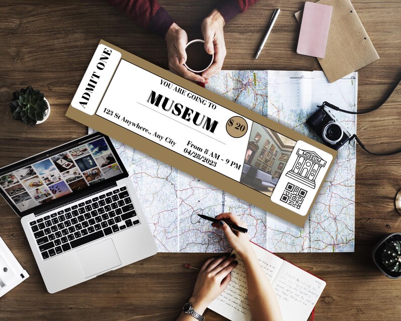 Editable Museum Ticket Template | Surprise Gift Ticket | Printable ...