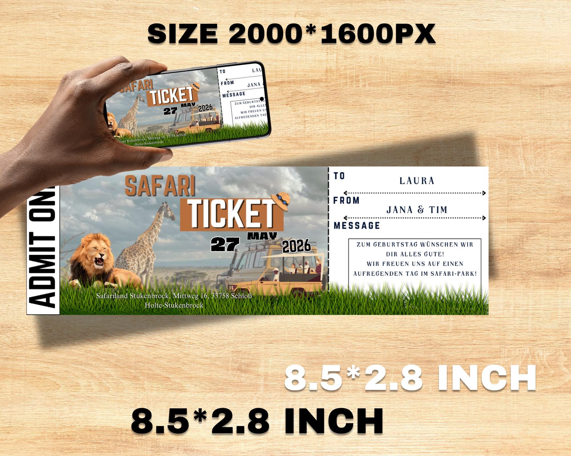 Printable Surprise Zoo/safari Ticket: Editable Trip Reveal (canva ...