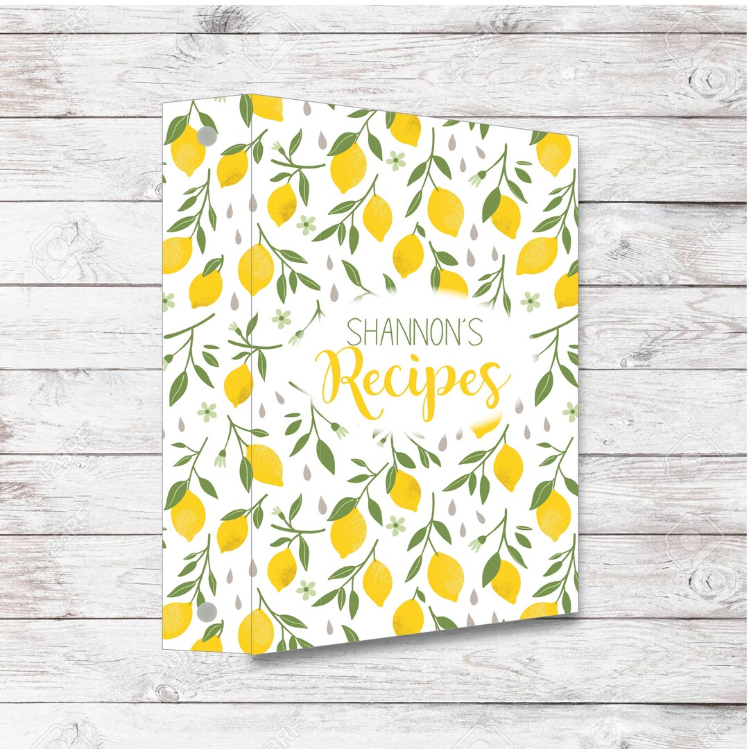 Custom Lemon Recipe Binder | Personalized 3-ring Binder | Farmhouse ...
