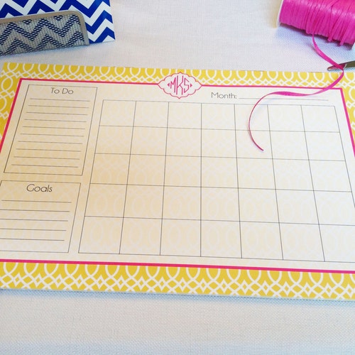 Calendar Note Pad or Desk Planner Design Your Own - Etsy