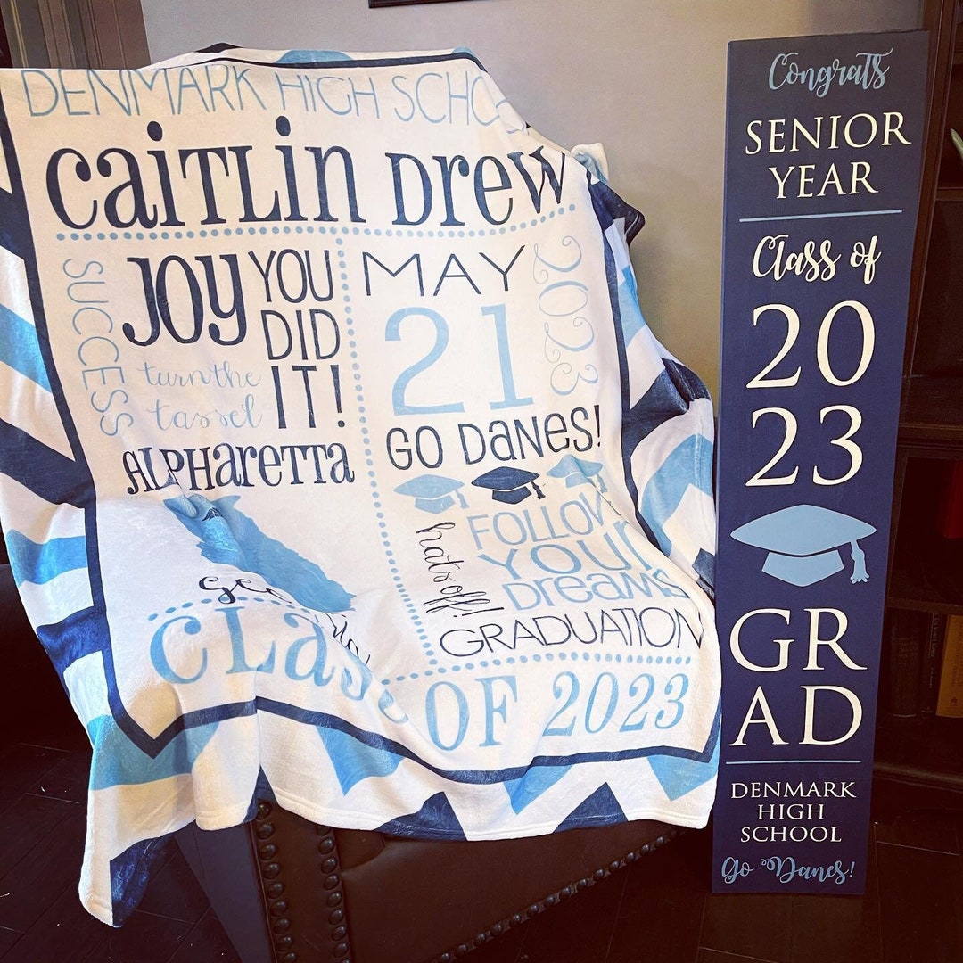 Personalized Graduation Blanket Minky Blanket Graduation Gift ...
