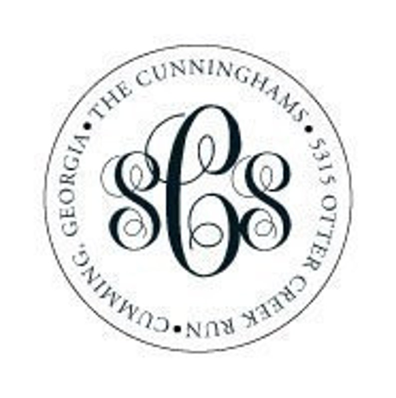 Monogrammed Return Address Label Stickers Black Custom - Etsy