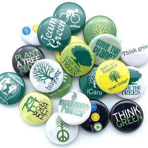 Earth Day Themed Set of 20 Buttons. Choose Size and Back Type - Etsy