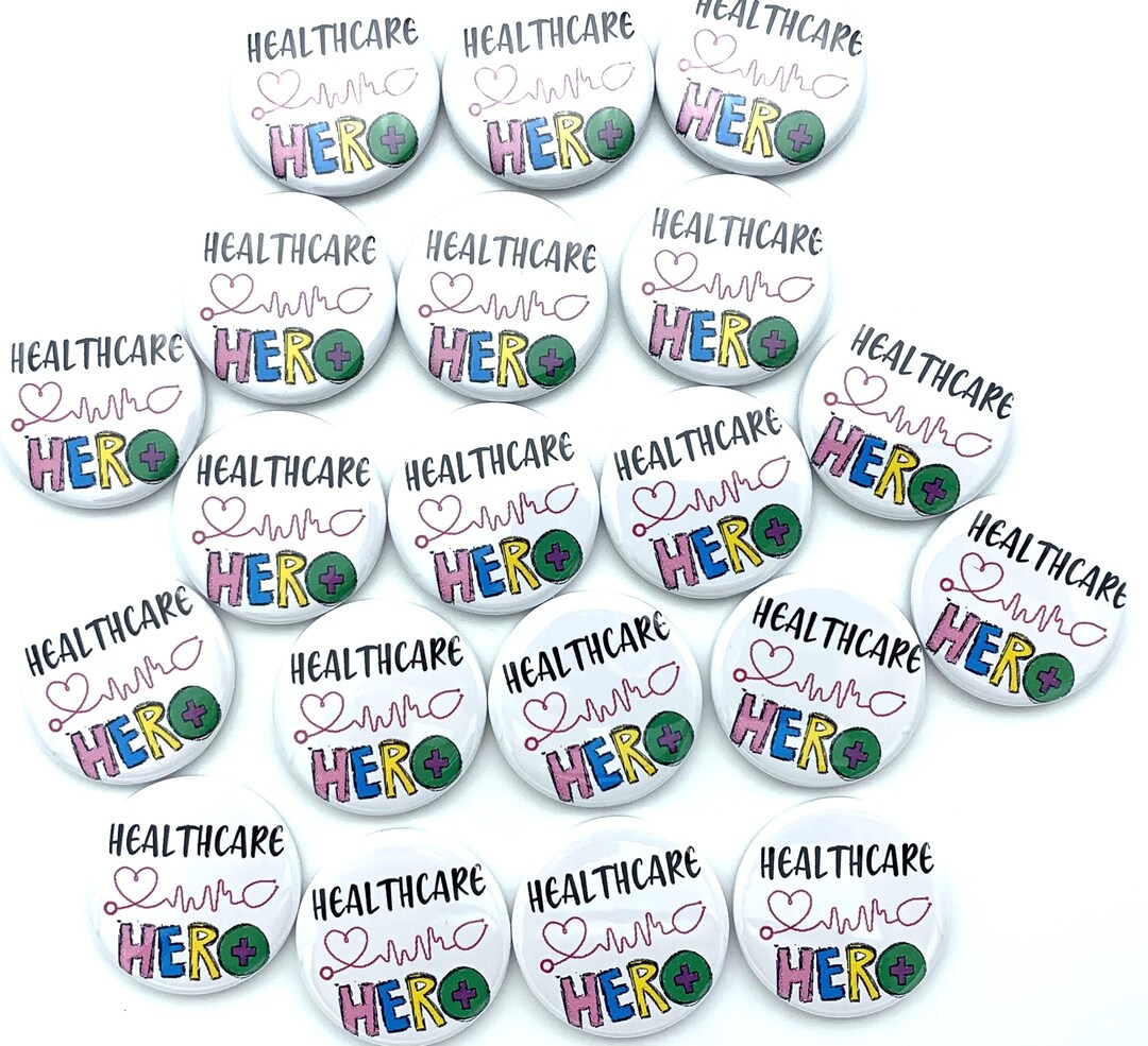 Healthcare Hero Buttons Set / Lot of TWENTY / Various Sizes and Backs ...