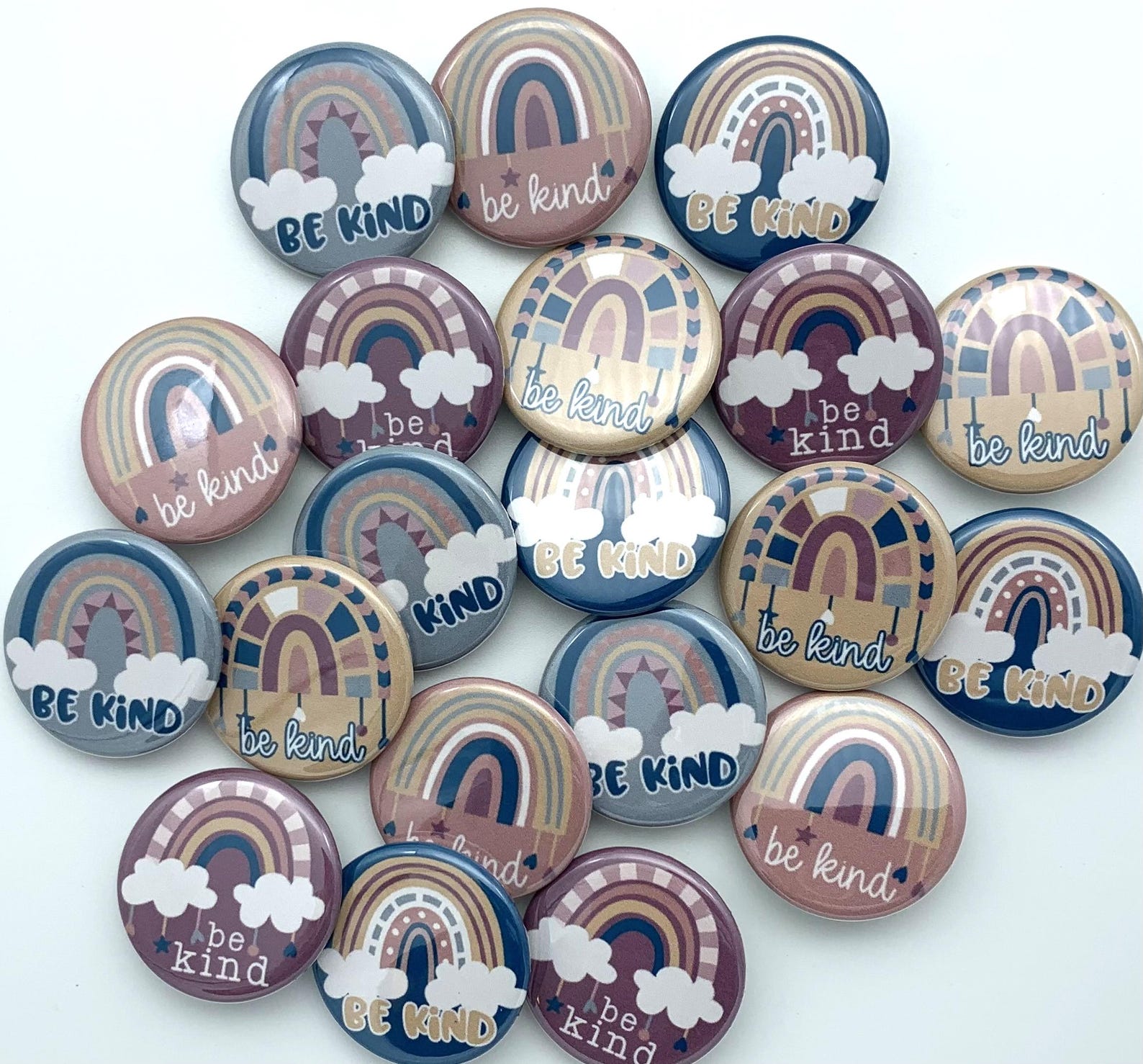 TWENTY Be Kind Buttons / Great to Promote Kindness and Love / Various ...