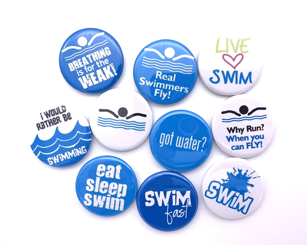 Swimmer Pins TEN (10) Pack. Swim Meet Award or Swimming Gift Idea ...