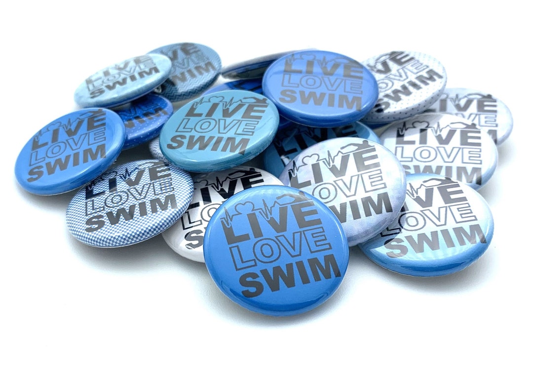 Live Love Swim Set of 20 Buttons. Swimmer Party Favor, Swim Meet Award ...