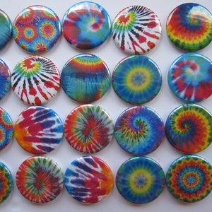 Tie Dye Button Gift Set of 20. Choose From 1", 1.25", 1.5" or 2.25 Inch ...