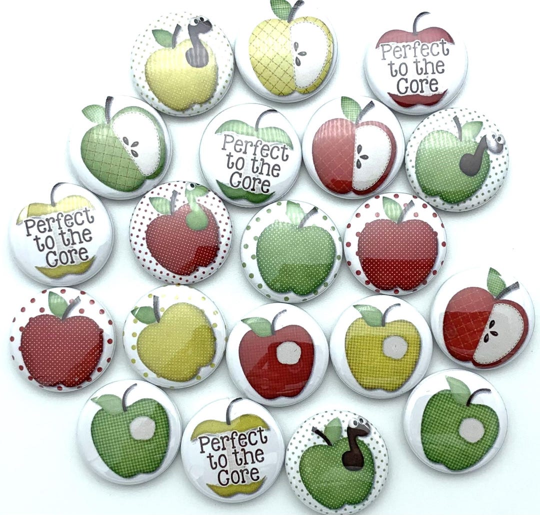 Cute Apple Buttons / Lot of TWENTY / Various Sizes and Backs / Great ...