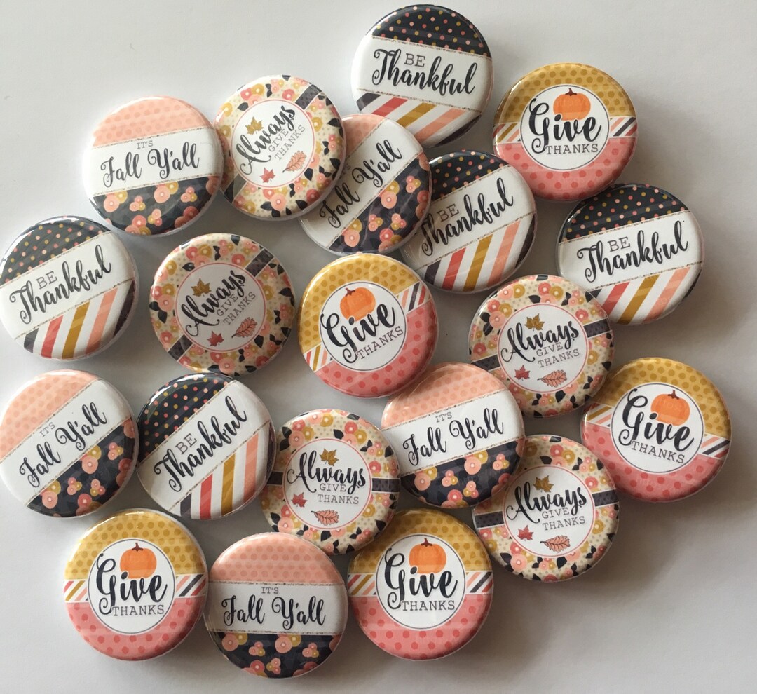 Thanksgiving Holiday Themed Set of 20 Buttons 1", 1.25" or 1.5" - Etsy