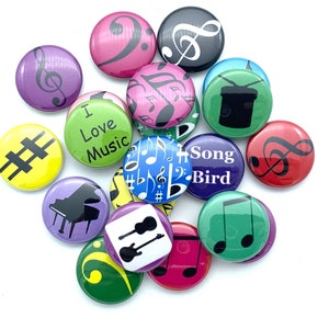 Music Note Buttons (set of 20) Piano or Guitar Student Prize or Gift ...