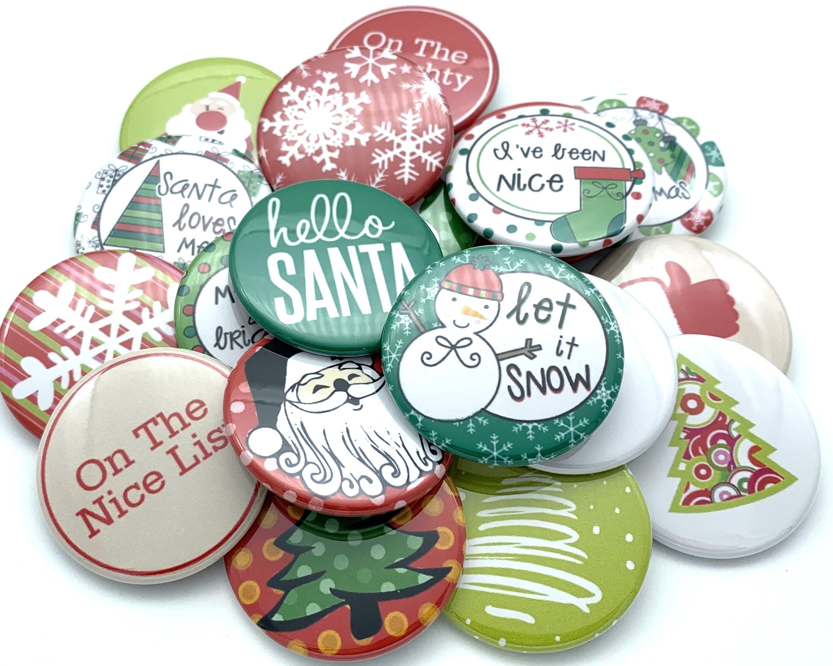Whimsical Christmas Buttons / Lot of TWENTY / Various Backs and Sizes ...