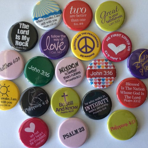 Bible Scripture Inspirational Set of 20 Buttons. 1 - Etsy