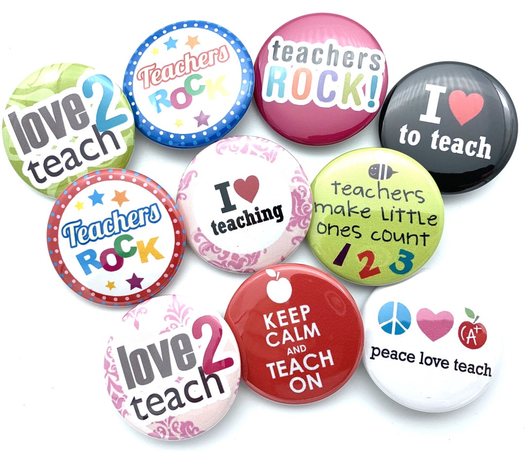 Back to School Teacher Pins TEN (10) Pack. Teacher Appreciation Gift ...
