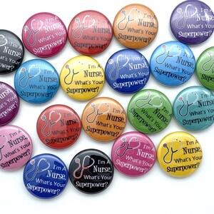 TWENTY Nurse Buttons / Various Sizes and Backs / I'm a Nurse What's ...