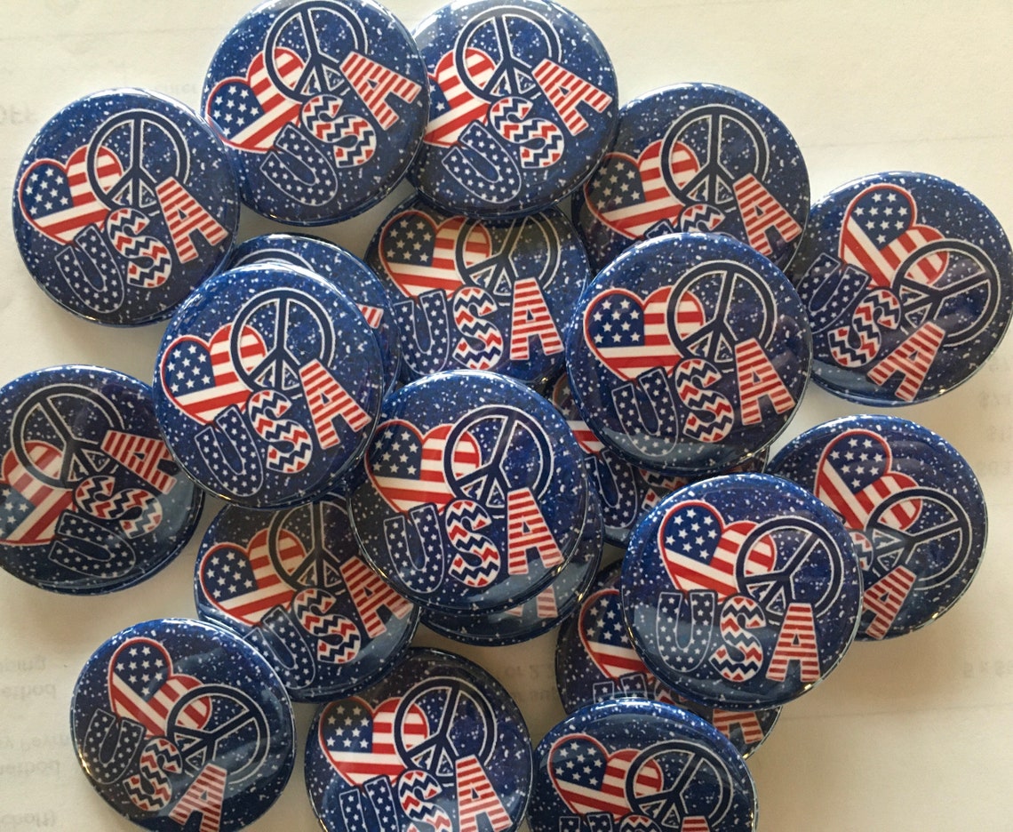 America patriotic set of 20 buttons. choose 1 - Etsy