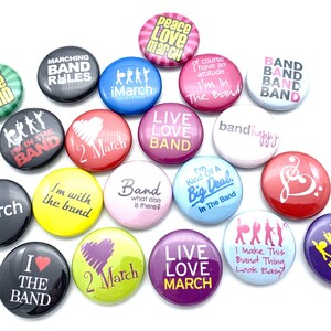 Marching Band Buttons Set of TWENTY (20) 1" 1.25" 1.5" or 1.75" Pin ...