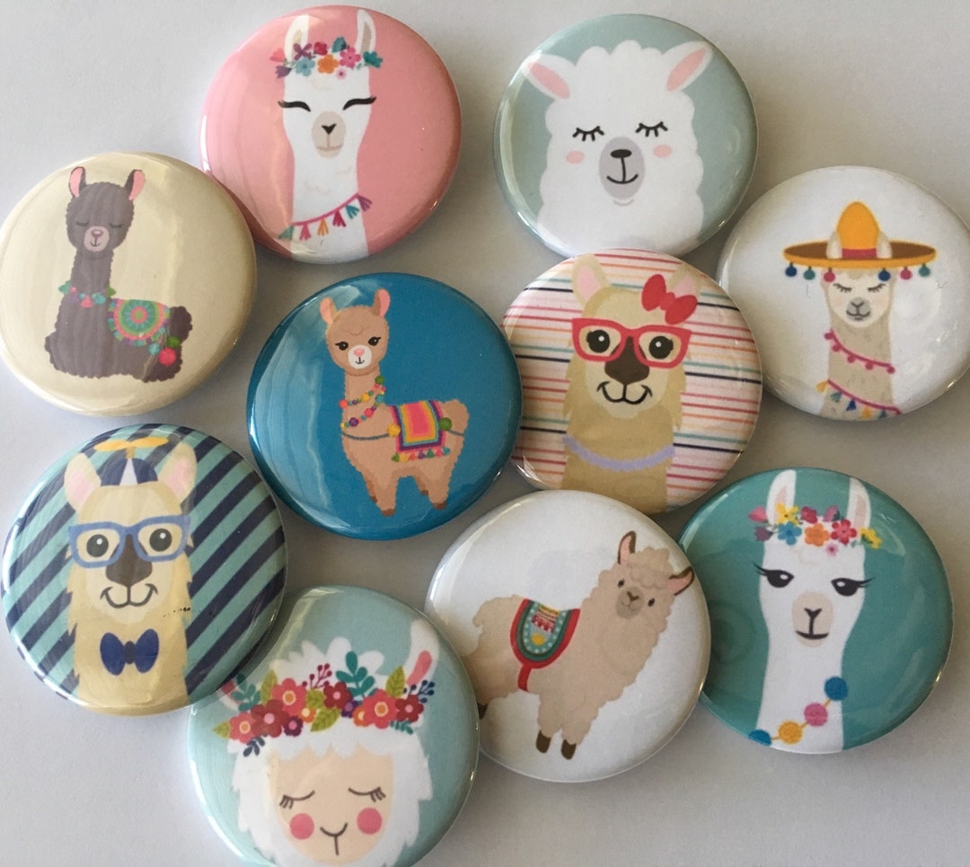 Llama Party Favor (10 Pack) Buttons. Great for Birthday Party or Baby ...