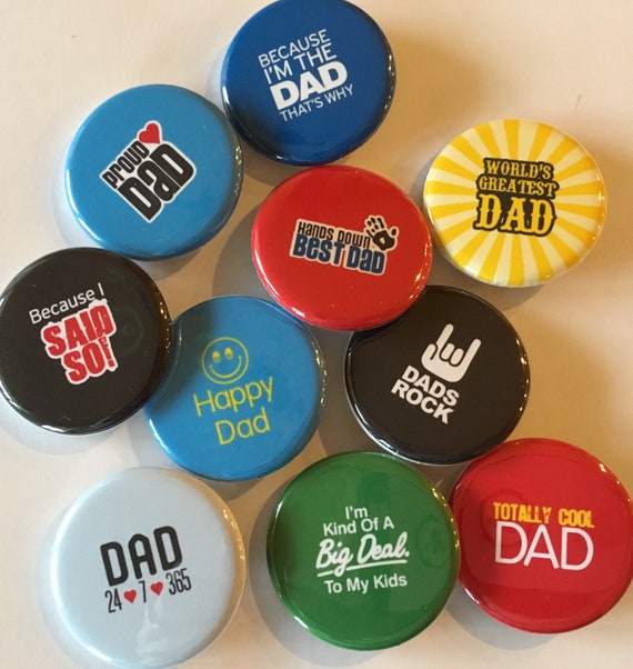 Father's day best dad ever set of 10 buttons. choose | Etsy
