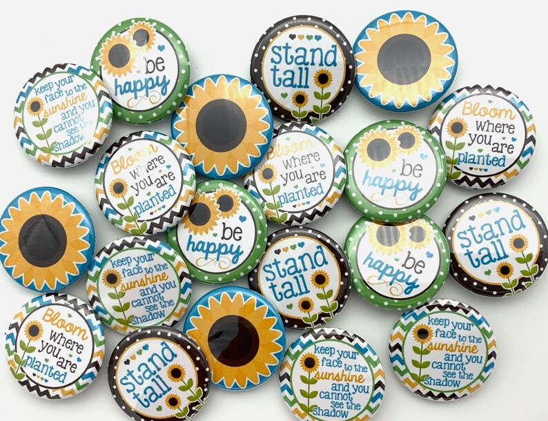 Inspirational TWENTY Pack of Buttons / Various Sizes and Backs / Be ...