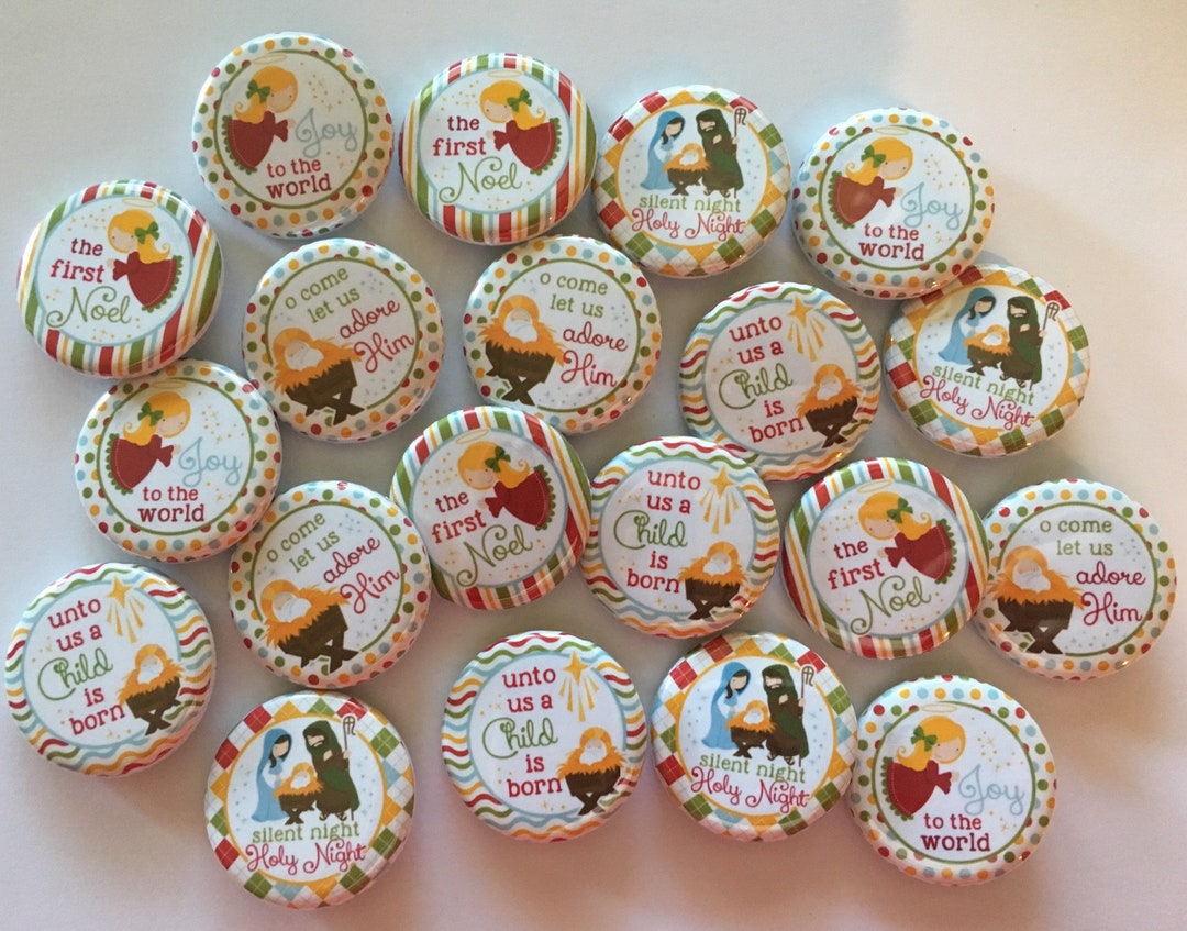 Lot of 20 Christmas Flatback Buttons - Etsy