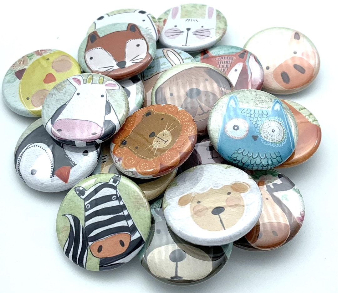 Cute Animal Buttons. Set of TWENTY. Various Backs and Sizes. Great ...