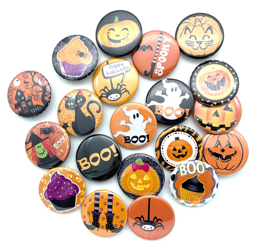 Lot of 20 Halloween Buttons Choose From Various Sizes and Back Types - Etsy