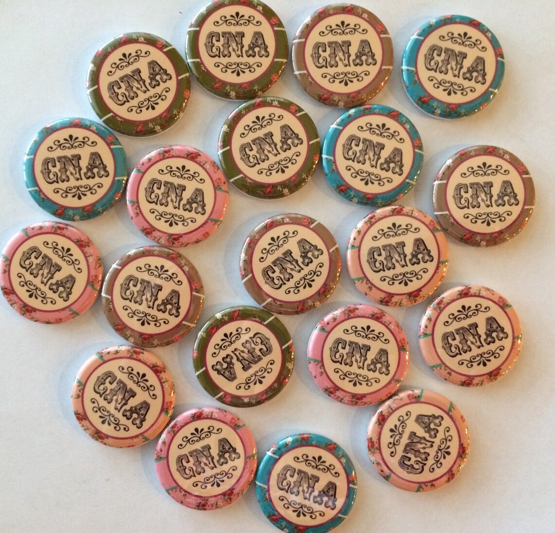 CNA Certified Nursing Assistant Theme Set of 20 Buttons. 1" 1.25" or 1. ...