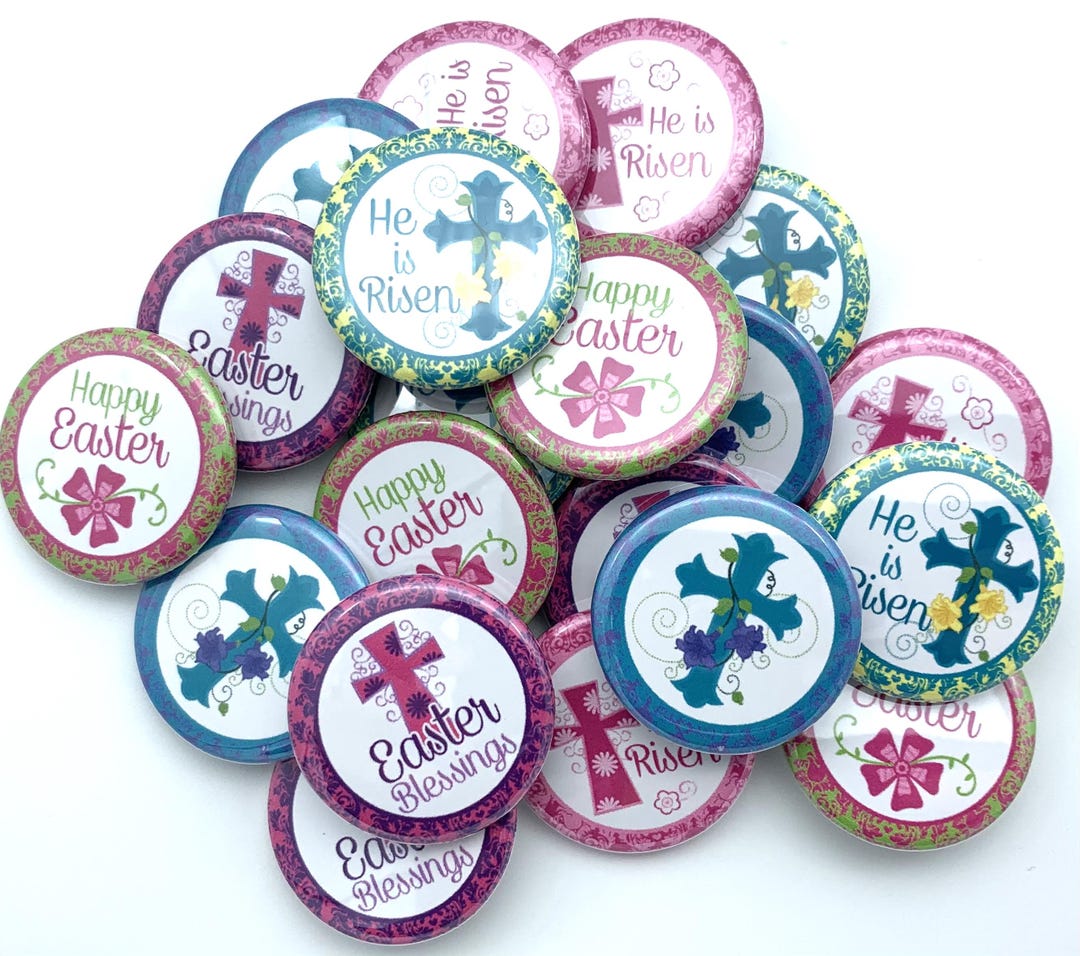 Easter Buttons TWENTY PACK / Various Sizes and Backs / Church Group ...