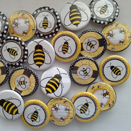 Bee Themed Set of 20 1 or 1.25 Inch Bumble Bee Buttons - Etsy