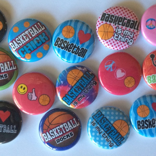 Basketball Buttons - Etsy