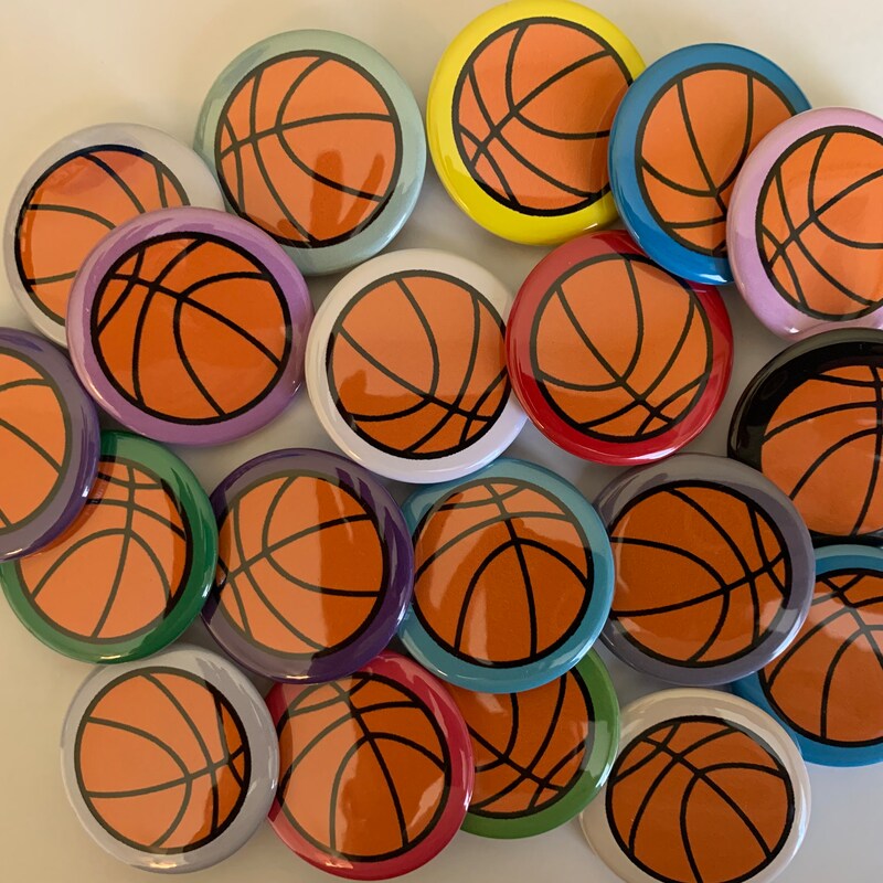 Basketball Buttons - Etsy