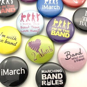 Marching Band Buttons Set of TWENTY (20) 1" 1.25" 1.5" or 1.75" Pin ...